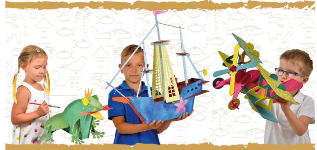 Model kits, cardboard toys for construction and painting – annahousetoys